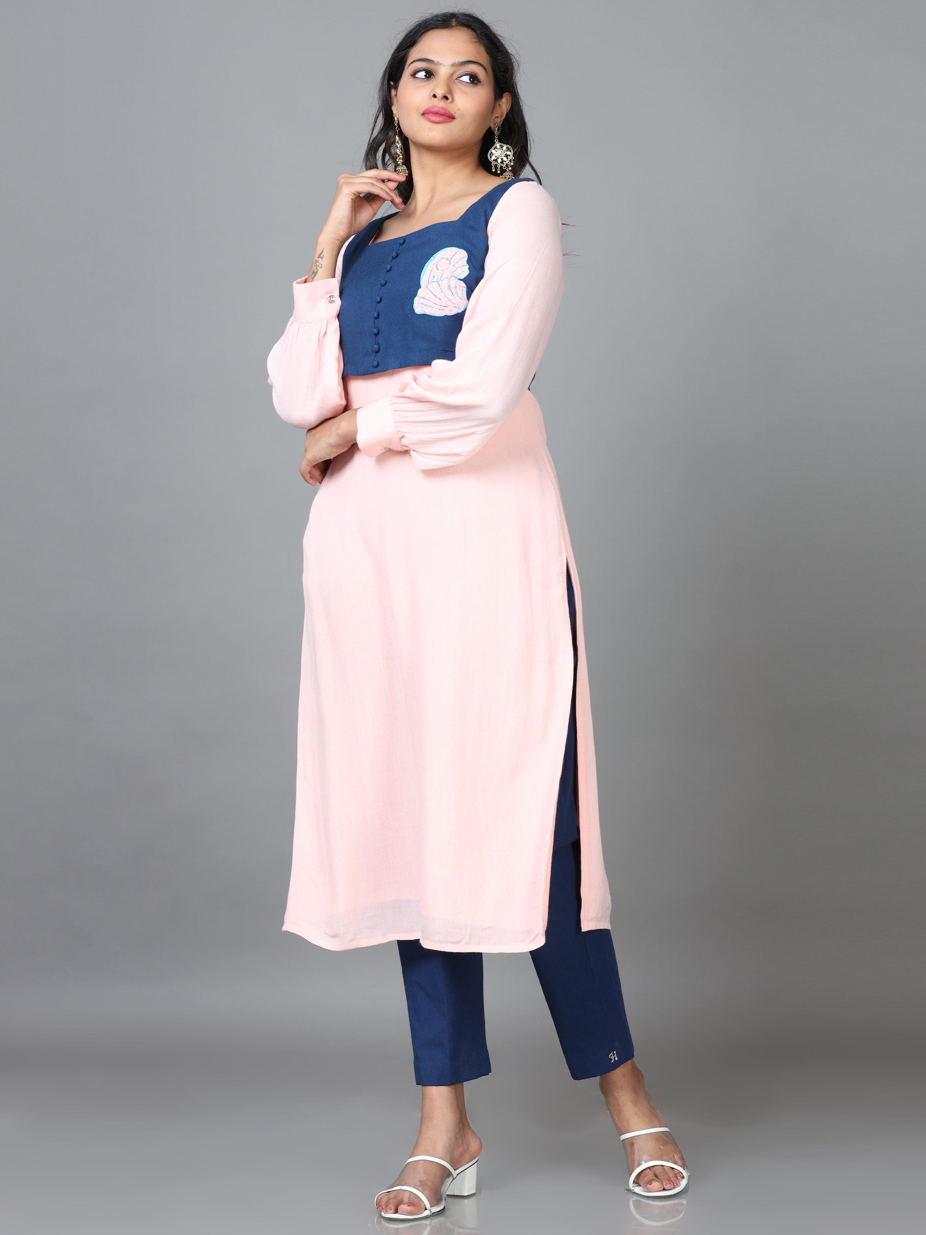 Peach Color Kurta Set - Buy Cotton Kurta Sets Women Online – Hassu's